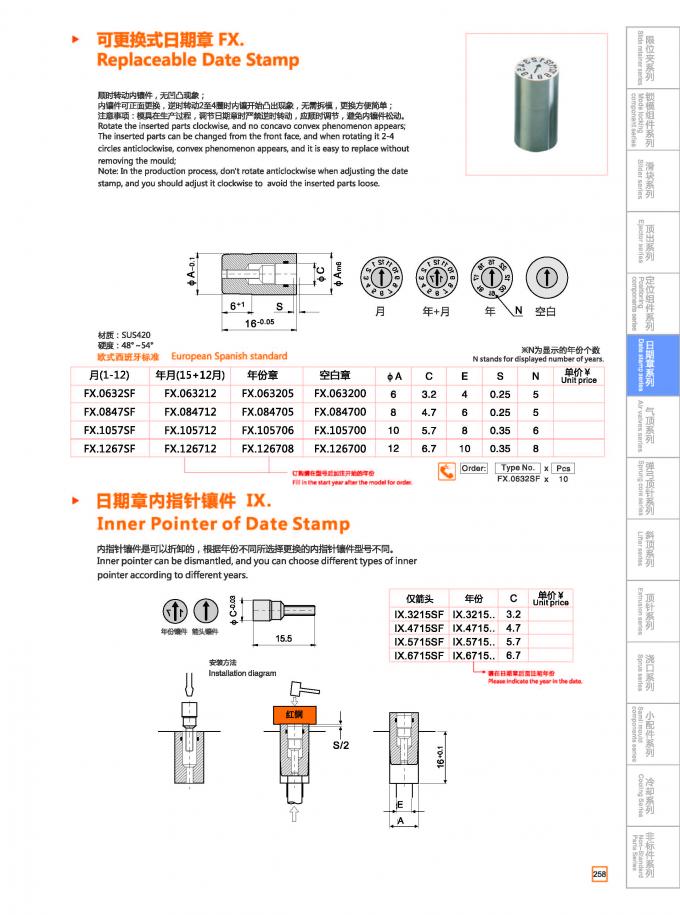 Recycling Injection Mold Date Inserts High Strength For Die Casting Mold