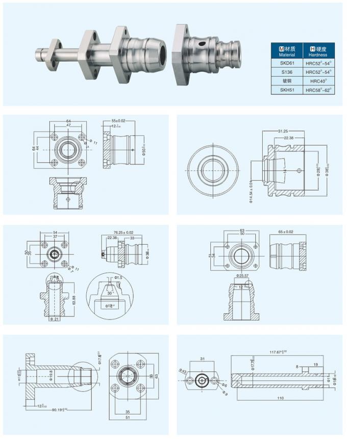 Non - Standard Plastic Mold Components Medical Interface Bottle Preform ...